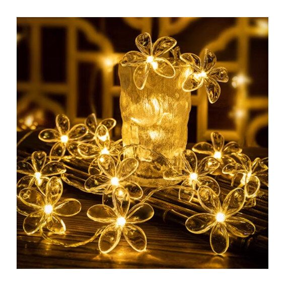 DDS | LED裝潢燈【大透明花朵燈串-暖光】【3米20燈【常亮帶閃電池款】】 #N161_012_206 | HKTVmall 香港最大網購平台