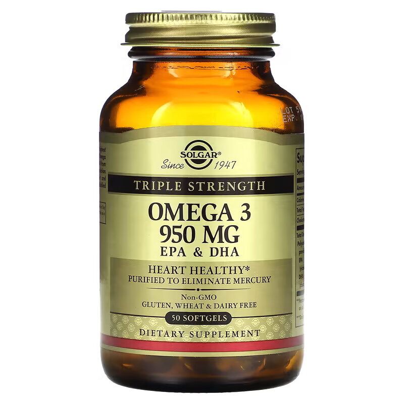SOLGAR | 歐米伽-Omega 3，EPA 和 DHA，三重強度，950 毫克，50 粒軟凝膠 平行進口 | HKTVmall 香港最大網購平台