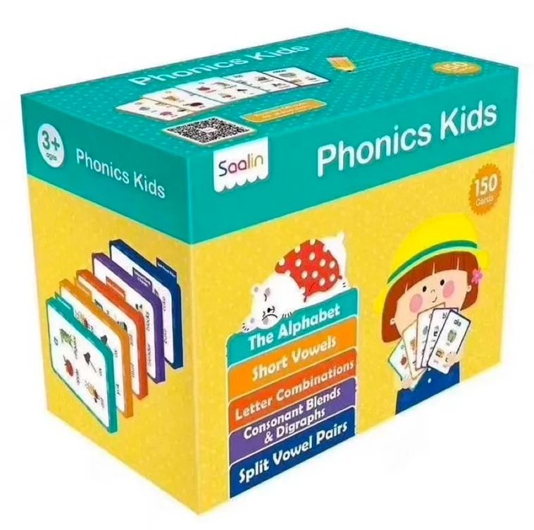 Saalin | Phonics Kids｜150張Phonics 學習卡 + 5本練習｜兒童閃卡｜描code 影片學習 | HKTVmall 香港最大網購平台