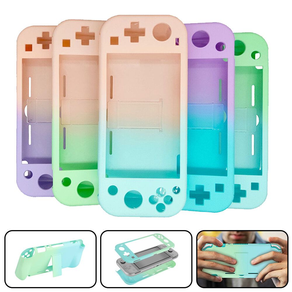 屯團百貨 | 粉紅色+綠色 任天堂 Switch Lite 漸變色保護殼 硬殼全包式彩殼 主機套 便攜防摔保護套 | 尺碼 : A | HKTVmall 香港最大網購平台