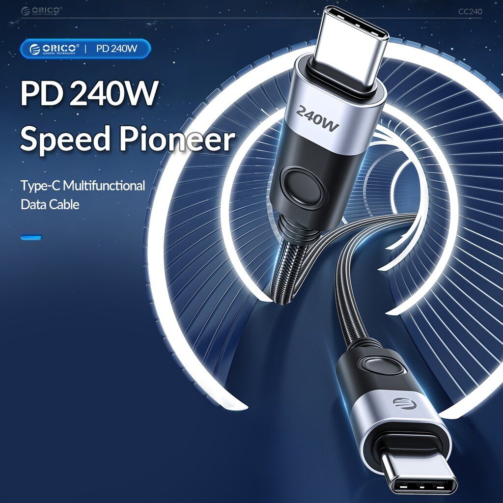 奧睿科 | ORICO USB4 40Gbps Type-C PD 240W多功能數據充電線 線長 1.5米 原裝行貨 二年保用 [CC240-40] | HKTVmall 香港最大網購平台