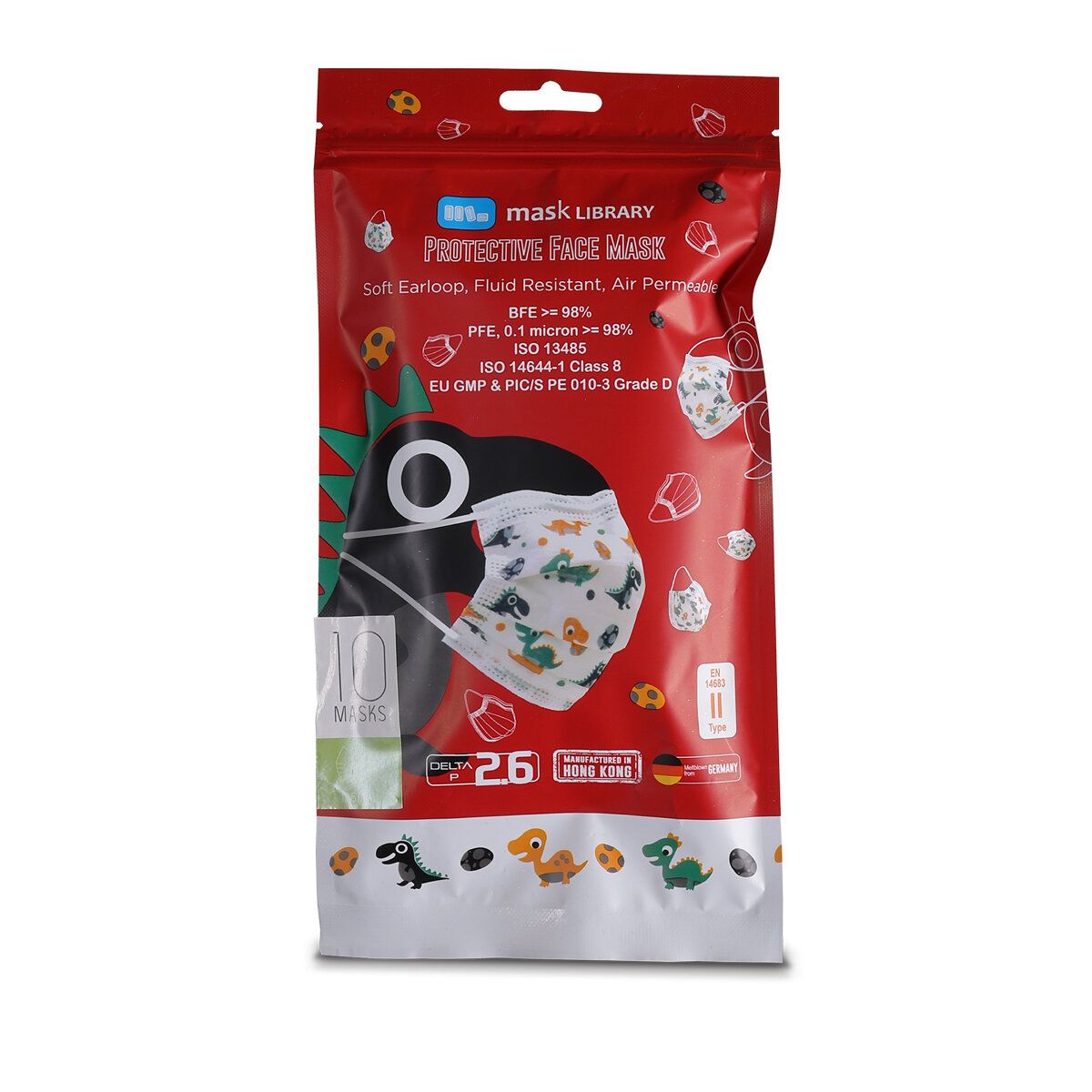 mask LIBRARY | Dinosour Cartoon Toddler 2D Mask (10pieces/ bag) MASK ...