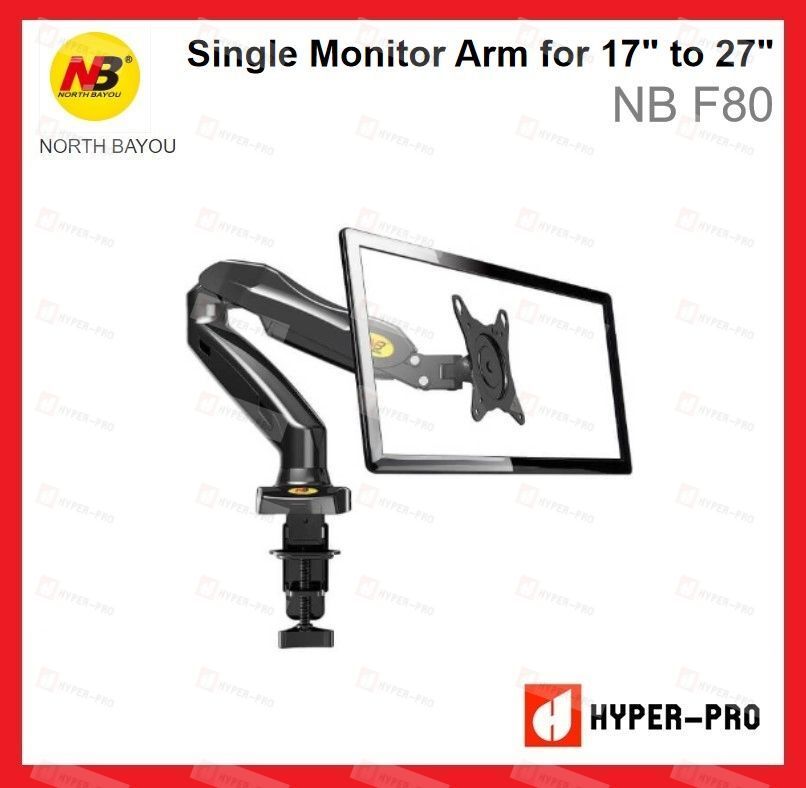 North Bayou | NB F80 氣壓式 桌面 單一 顯示器 支架 (支援2-9kg 支援17-27 吋) | HKTVmall 香港 ...