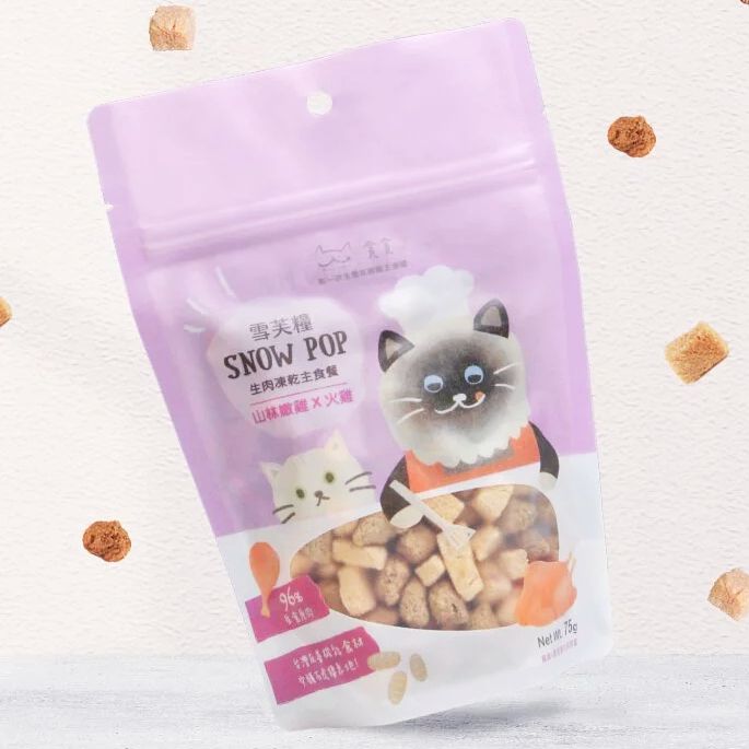 Munchee | Snow Pop Raw Freeze-dried Staple Meal for Cats (Body Control) Chicken & Turkey 150g ...