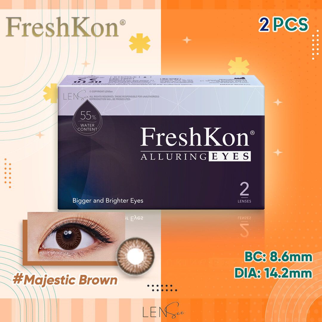 FreshKon | Freshkon 月拋彩色隱形眼鏡 - Majestic Brown (2片裝) (度數 -0.00) | 尺碼 : -0.00 | HKTVmall 香港最大網購平台