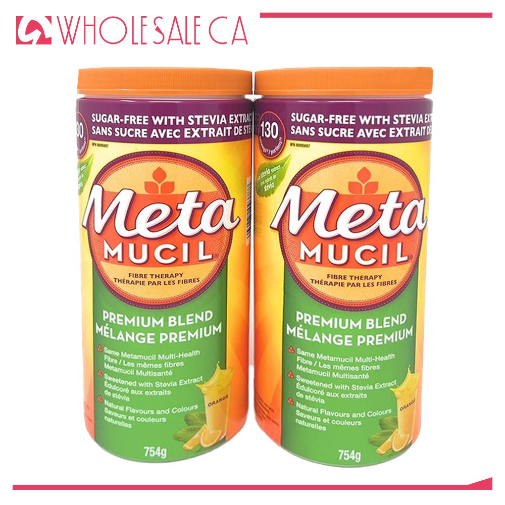 MetaMUCIL | 美達施特級配方膳食4合1纖維粉 無糖含植物性纖維130劑754g 2支裝 (香橙味) [平行進口]EXP:08/ ...