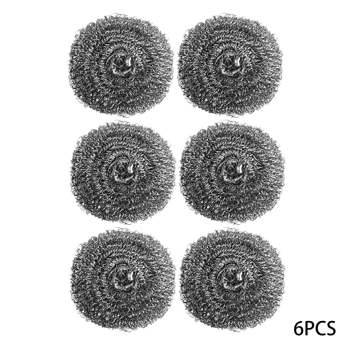 Haushold | 6 PCS Stainless Steel Wire Scrubbers Cleaning Sponge Ball ...