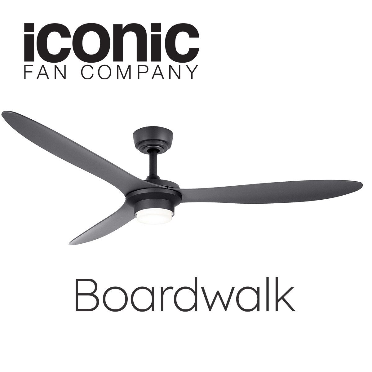 ICONIC | Iconic Fan Co. Boardwalk 46 Ceiling Fan (LED Light Kit and ...
