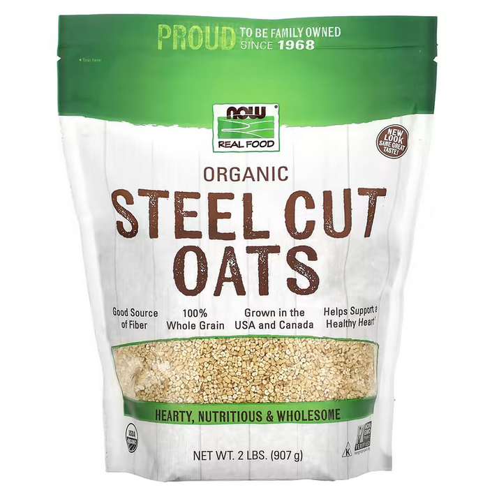 NOW Foods | Real Food, Organic Steel Cut Oats, 2 lbs (907 g) - Parallel ...