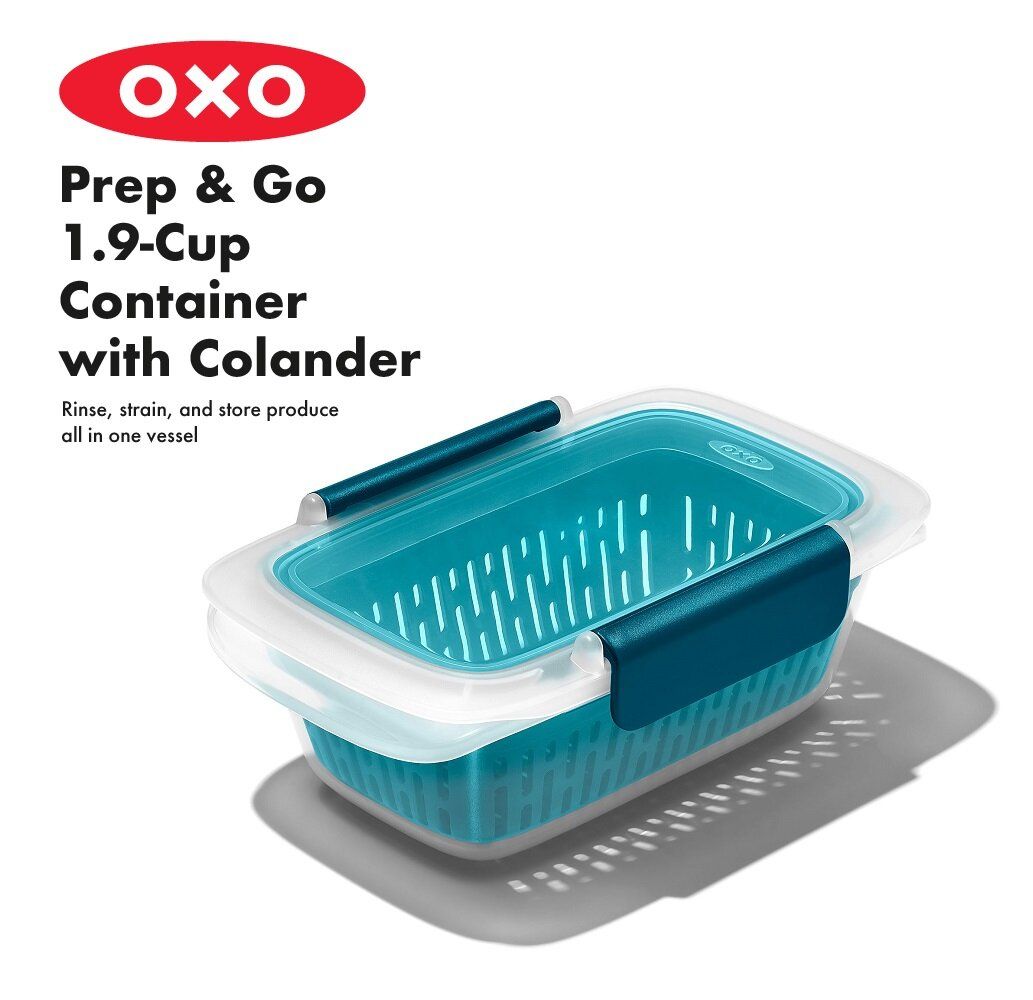 OXO | Prep & Go系列 0.4L / 1.9-cup 食物盒(附瀝水籃) 筲箕 隨行密封保鮮盒 便當盒 密封盒 飯盒 | HKTVmall 香港最大網購平台