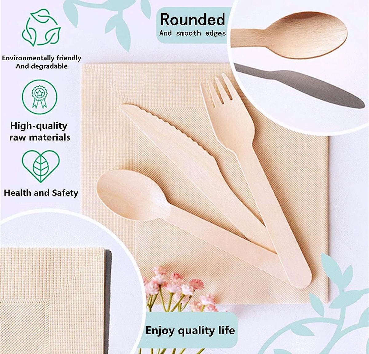 MasterTool | SavingOasis 50入環保可降解樺木即棄餐具 (叉匙套裝 - 各25枝) | 顏色 : 時尚棕 | HKTVmall 香港最大網購平台