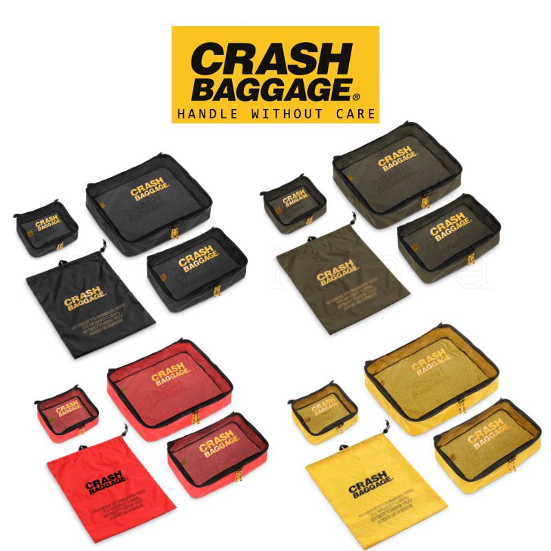 CRASH BAGGAGE | Easy Life Kit 4 Piece Set 旅行收納袋 1套4個 - 黑色 | 顏色 : 黑色 ...