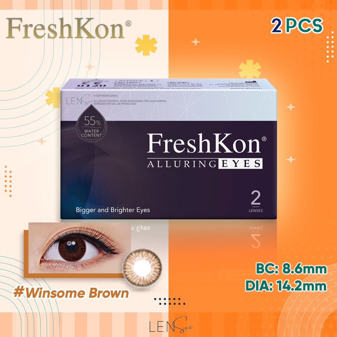 FreshKon | Freshkon 月拋彩色隱形眼鏡 - Winsome Brown (2片裝) (度數 -0.00) | 尺碼 : -0.00 | HKTVmall 香港最大網購平台