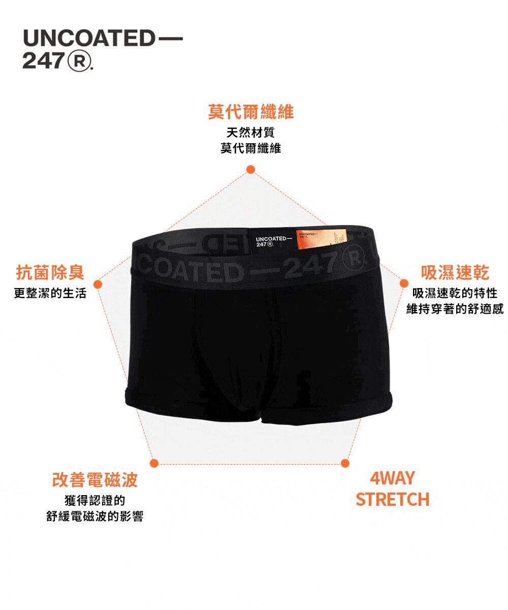 UNCOATED 247 | 經典低腰平口內褲 魅力橘 | 尺碼 : M | HKTVmall 香港最大網購平台