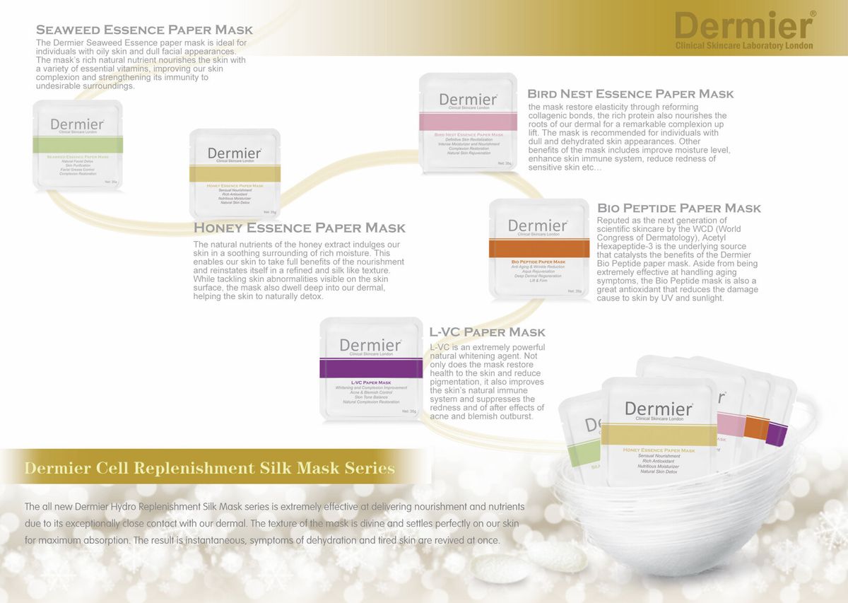 Dermier | [S29] 英國 Dermier 左旋VC精華蠶絲面膜 (35g x 7片) (紫色) 抑制黑色素形成 改善暗啞及色素沉澱 ...
