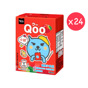 Qoo | 原箱 Qoo蘋果汁飲品 少甜 原箱(紙包裝-24x200ml)(紅色包裝)#08390762 Qoo Apple Juice ...