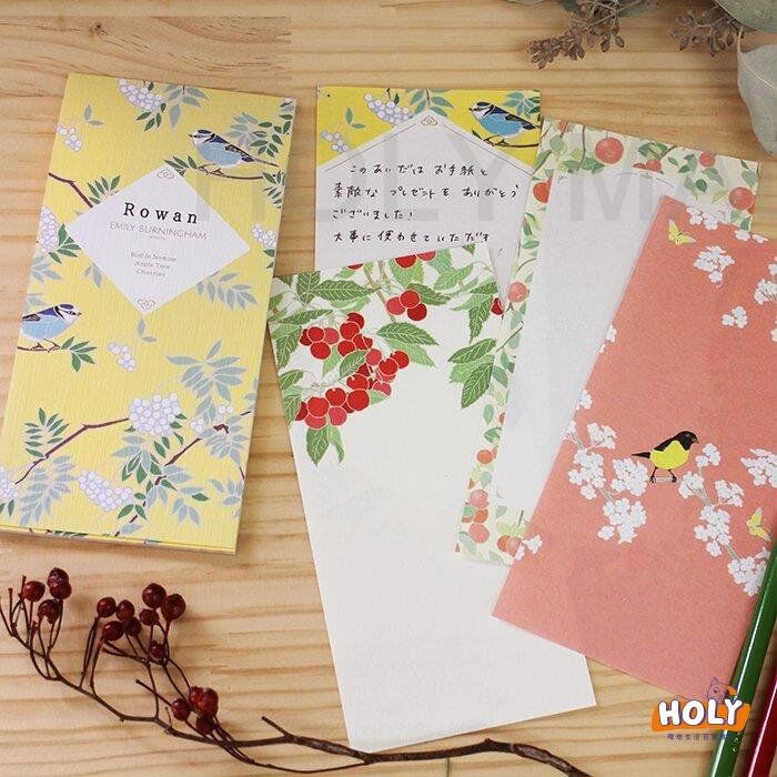 日本熱銷 | 日本製 美濃和紙Emily Burningham信紙/memo紙20張（4種圖案）花楸rowan 卡通原創插畫作品 日本直送文具 ...