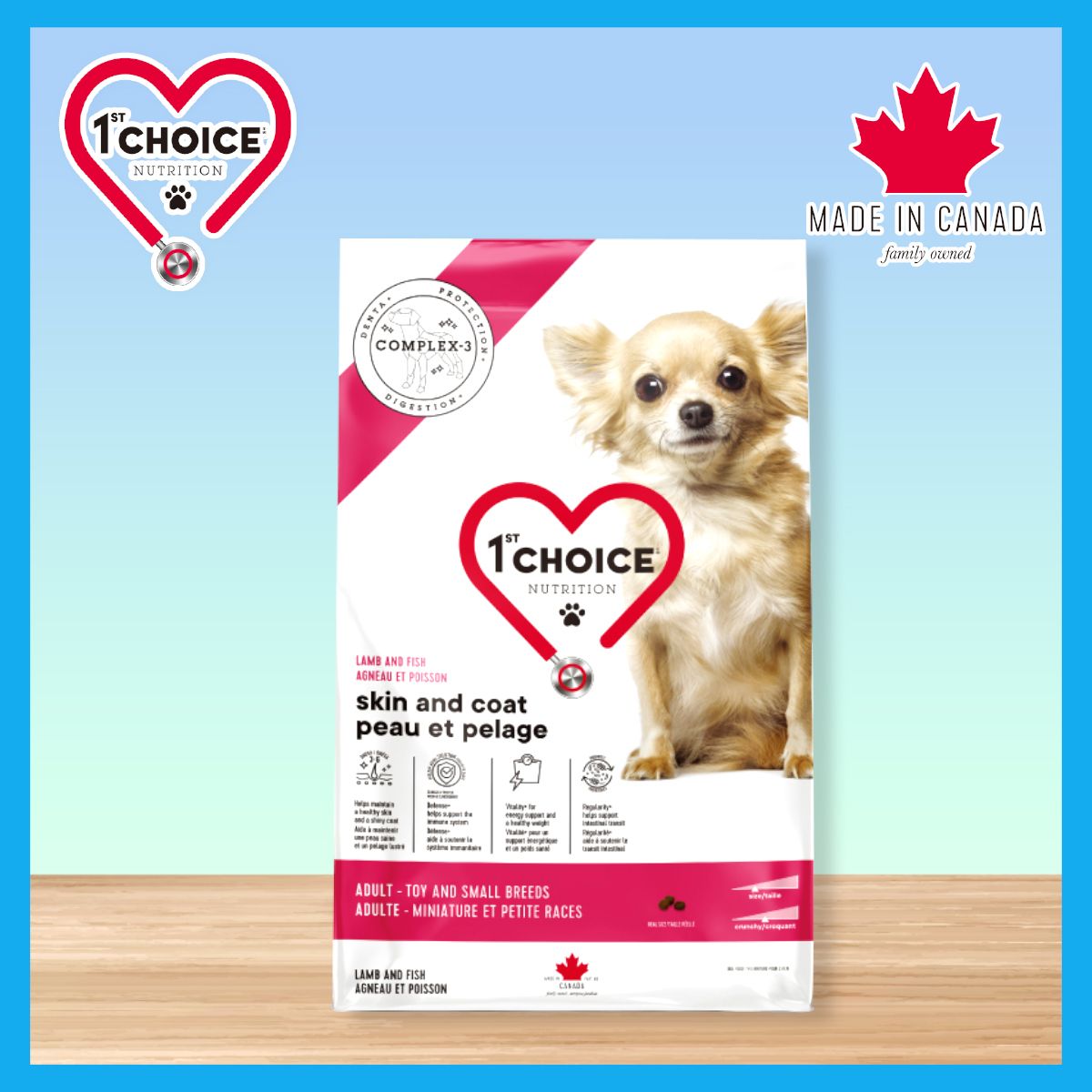 1ST CHOICE | Mutton, fish, brown rice and hairy mini adult dog food 2kg ...