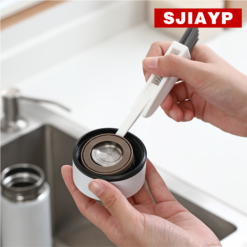 SJIAYP | 3 in 1 Cleaning Brush Scrubber for Fine Gaps Cups Bottles Lids ...