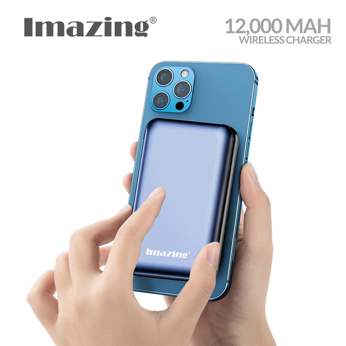 iMazing | 12000mah CK 106 (藍色) MagSafe 磁吸無線充電行動電源｜外置電池｜移動電源｜尿袋｜充電寶 ...