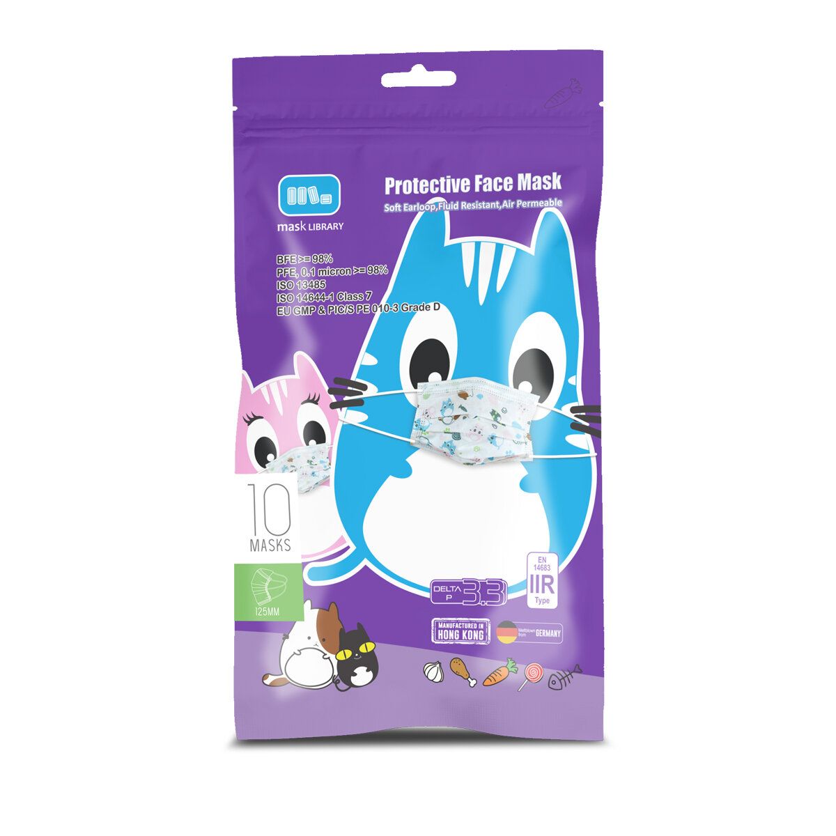 mask LIBRARY | Kitty Cartoon Toddler 2D Mask 6 bags (10pc/bag) ASTM ...