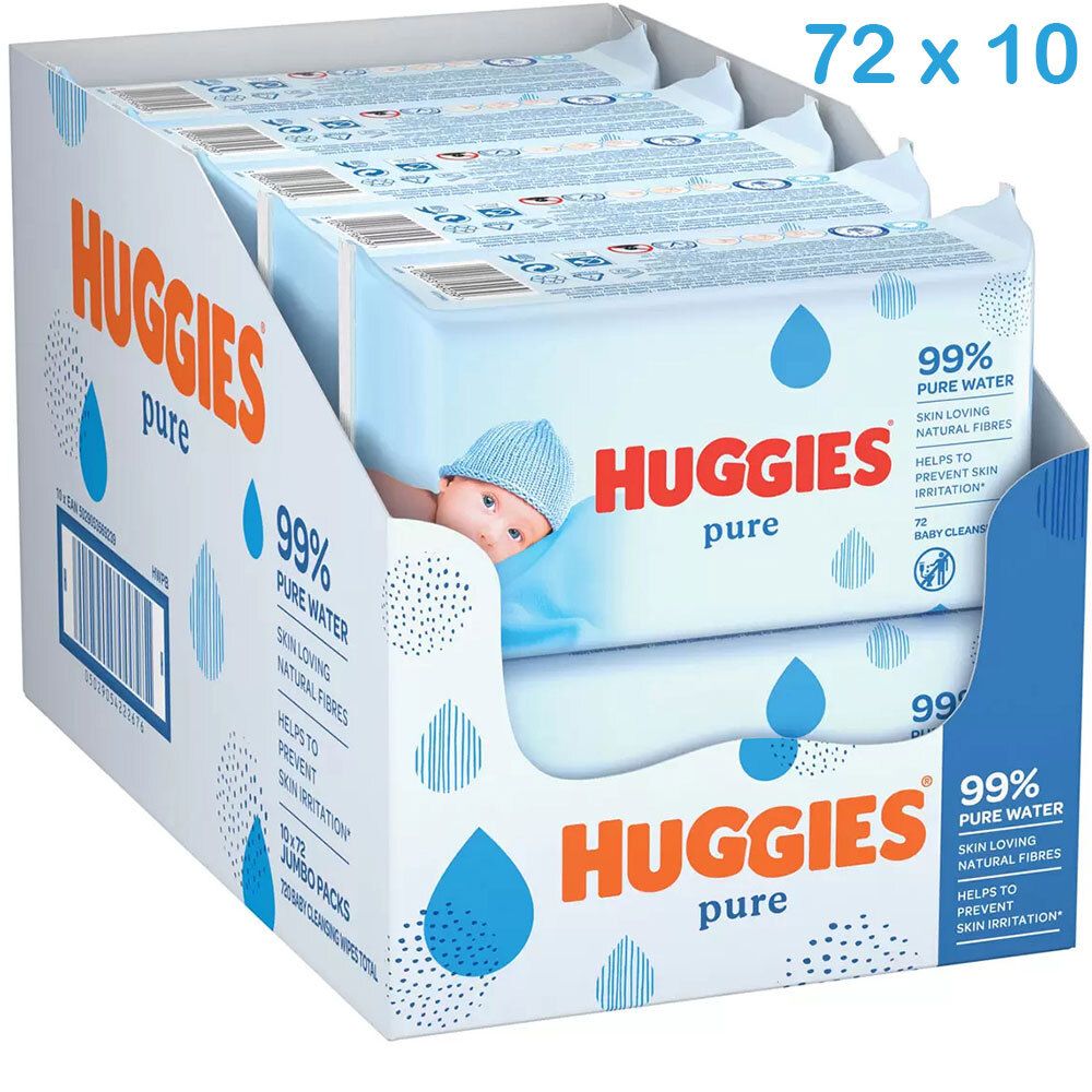 HUGGIES | [CASE OFFER] 99.9% Huggies Pure Water Baby Wipes 72s x 10 ...
