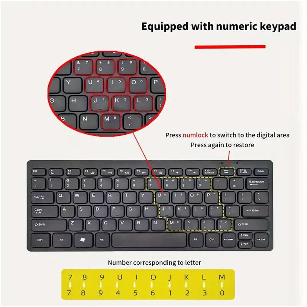 Tuenmall | Black Slim USB Wired Keyboard Business Computer Mini ...