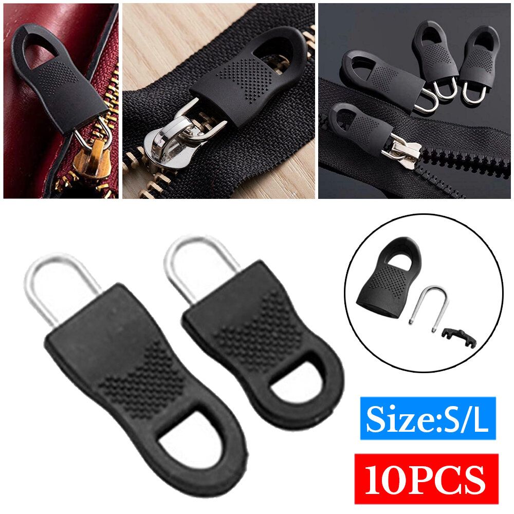 屯京 | 10X Black Detachable Universal Zipper Puller Set DIY Zip For ...