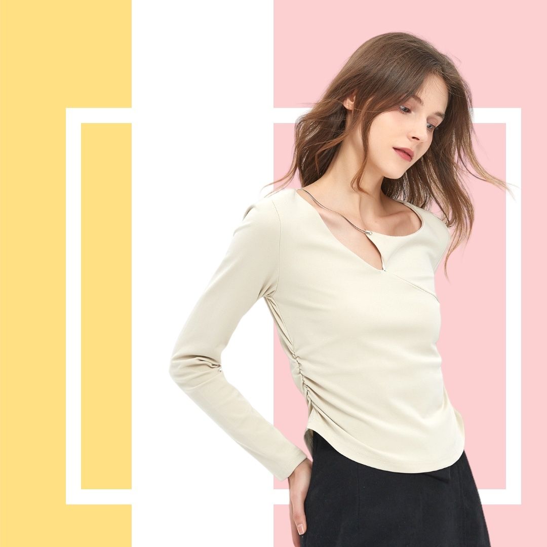 韓國人氣品牌 | *[杏色]女裝長袖上衣(F0000L)(平行進口) | 尺碼 : L | HKTVmall 香港最大網購平台