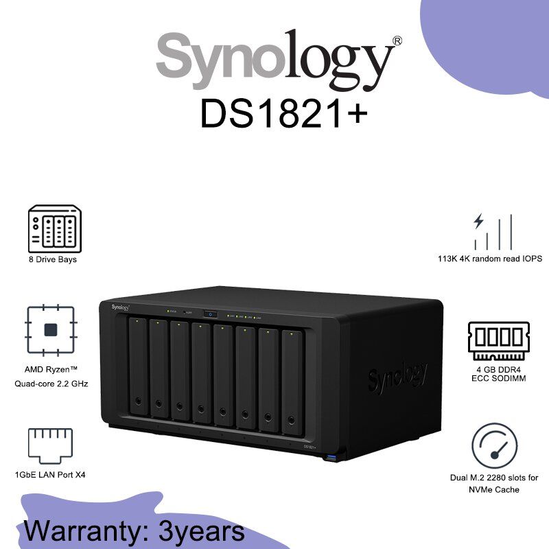 Synology | DS1821+ 8-Bay NAS (HD-DS1821+) | HKTVmall The Largest HK ...
