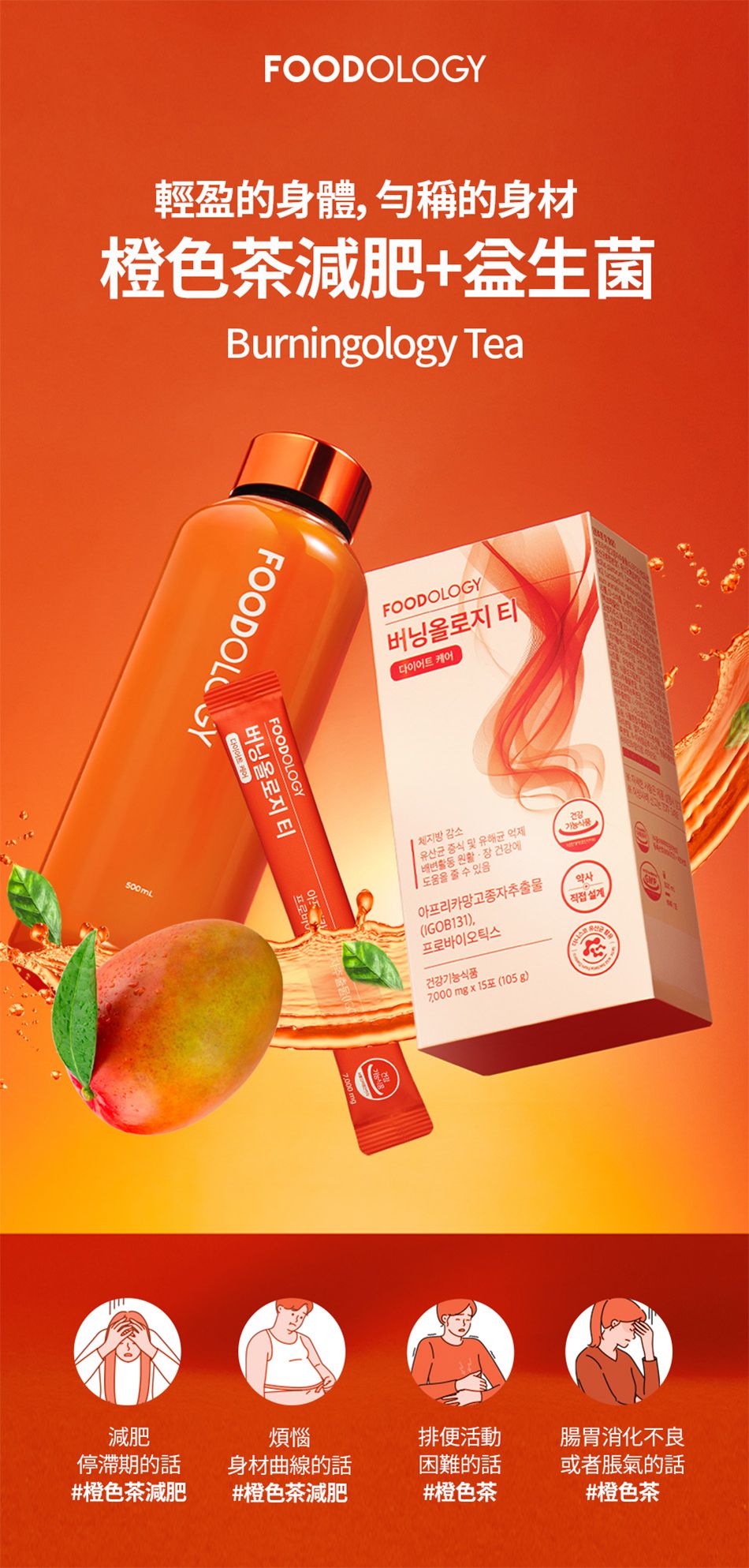 FOODOLOGY | Burningology Tea益生菌燃脂固體茶香橙口味 | HKTVmall 香港最大網購平台