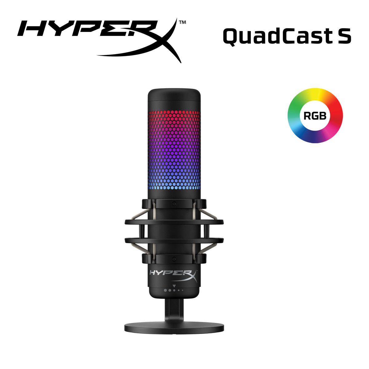 HYPERX | QUADCAST S Standalone USB 麥克風 RGB - 4P5P7AA 黑色 | 顏色 : 黑色(647 ...