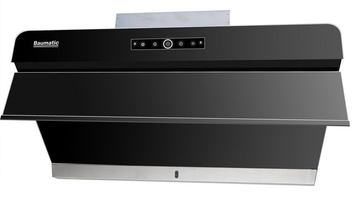 Baumatic | BESC930BGL 90厘米 1200m3/hr 自動清潔 傾斜煙囪式抽油煙機 (黑色玻璃) | HKTVmall 香港最大網購平台