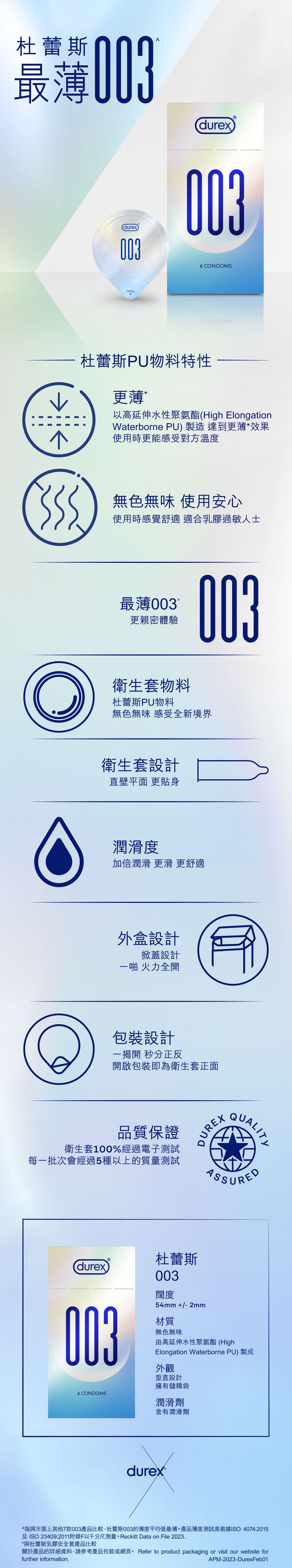 Durex | 003 6片裝衛生套 | HKTVmall 香港最大網購平台