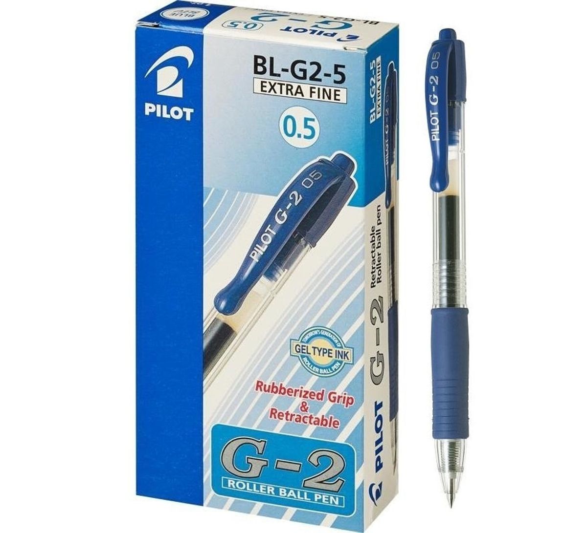 PILOT | (12支裝) 百樂牌 BL-G2-5 0.5mm 按掣啫喱筆 / 藍色 | 顏色 : 藍色 | HKTVmall 香港最大網購平台