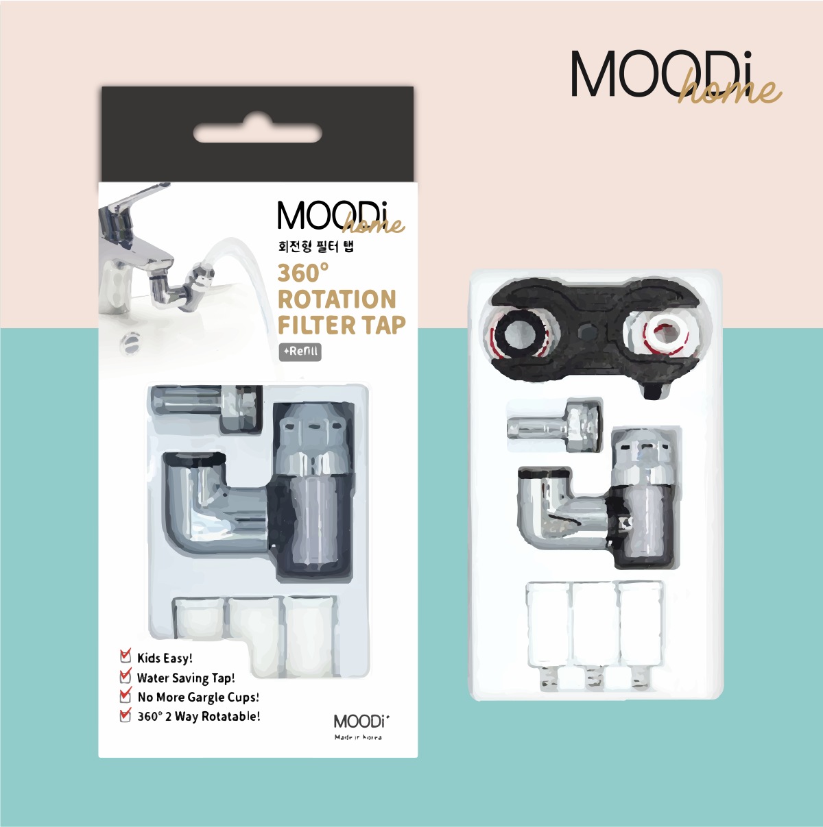 MOODi | SET*360° Rotation Filter Tap with 1Filter and 3pcs Refill ...