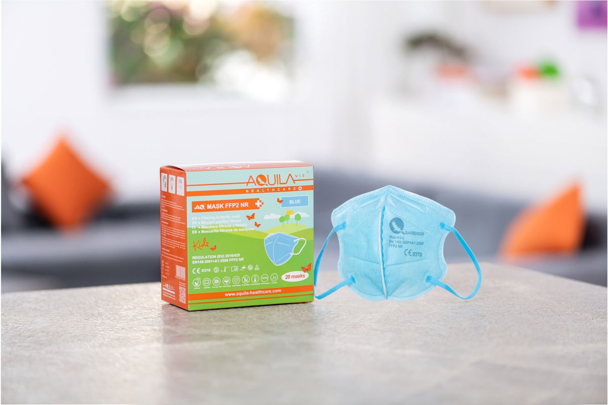 AQUILAVIE | FFP2 Butterfly Mask Kids (20pcs/Box) [BLUE COLOR] #FFP2 #3D ...