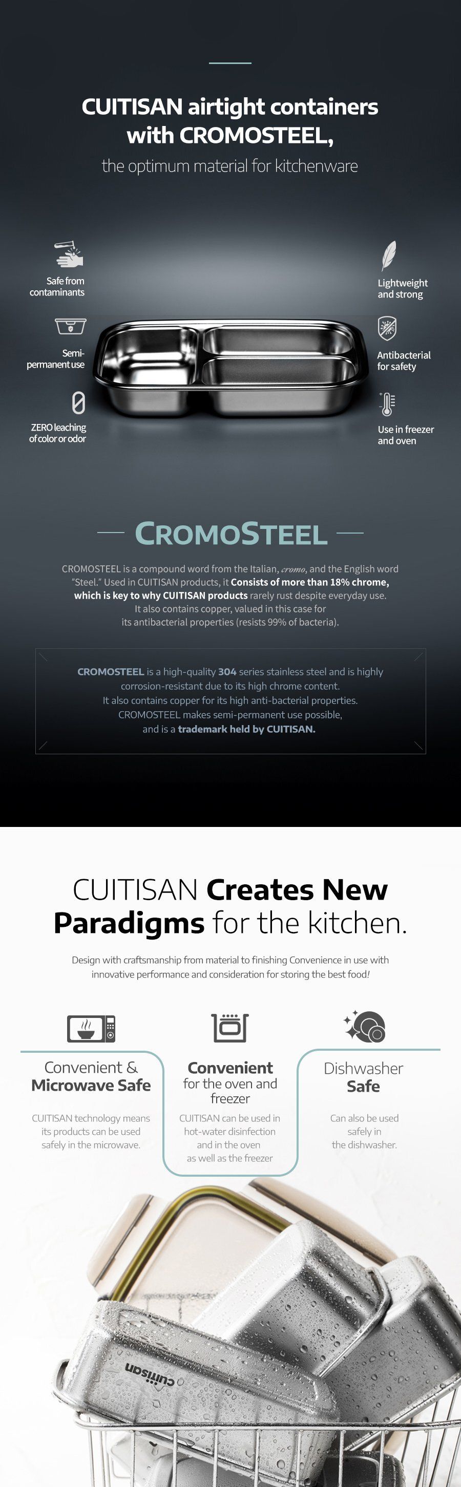 cuitisan | 分隔系列 700ml 不鏽鋼微波爐 長方形 3號 保鮮盒 (韓國製) | HKTVmall 香港最大網購平台