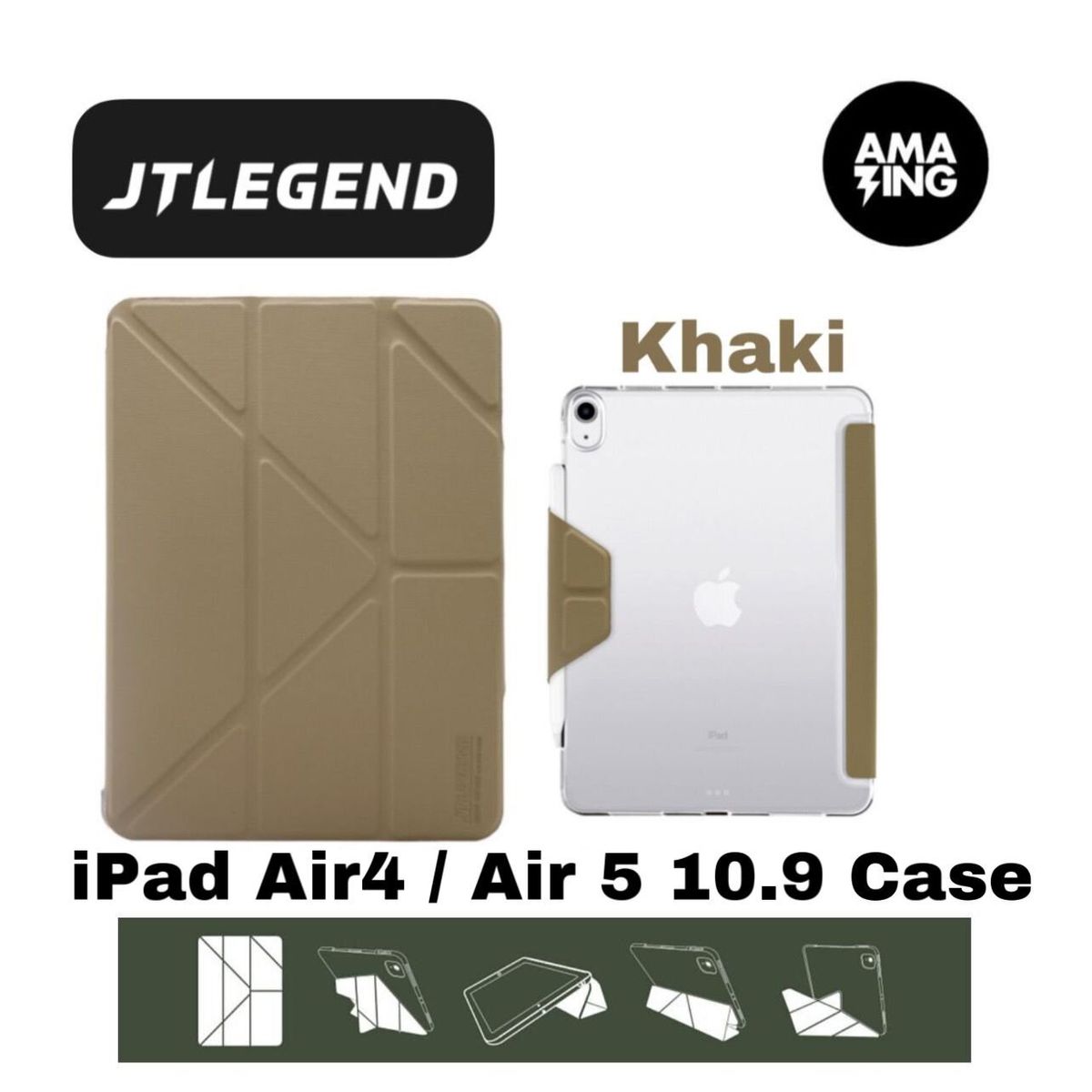JTLEGEND | JTLEGEND 卡其 iPad AIR4 / AIR5 10.9 Ness QCAC iPad Air 4 /Air 5 2022 通用型 | 顏色 : A23-卡其色 ...