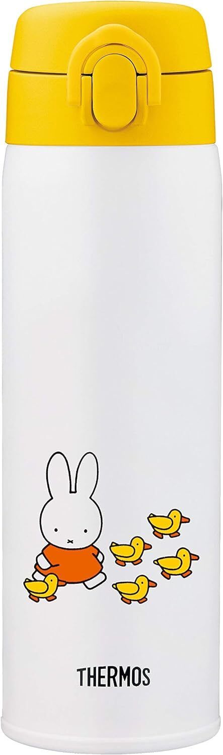 膳魔師 | Miffy杯保溫杯日本Thermos保溫瓶 (white orange) 超輕便攜式杯一鍵式真空控溫瓶(超輕) 500ml ( 戶外/旅遊行/運動便攜式保溫瓶杯可熱或冷飲熱水茶咖啡 ...
