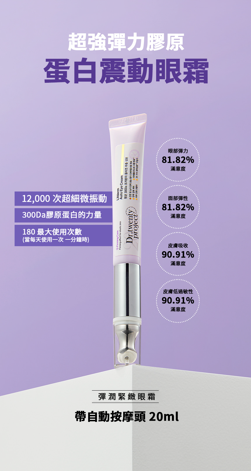 Dr.twenty project | 彈潤緊緻眼霜20ml 帶微電流導入器 | 自動眼霜 美白抗皺眼霜 淡化皺紋眼霜 改善黑眼圈 保濕眼霜 ...