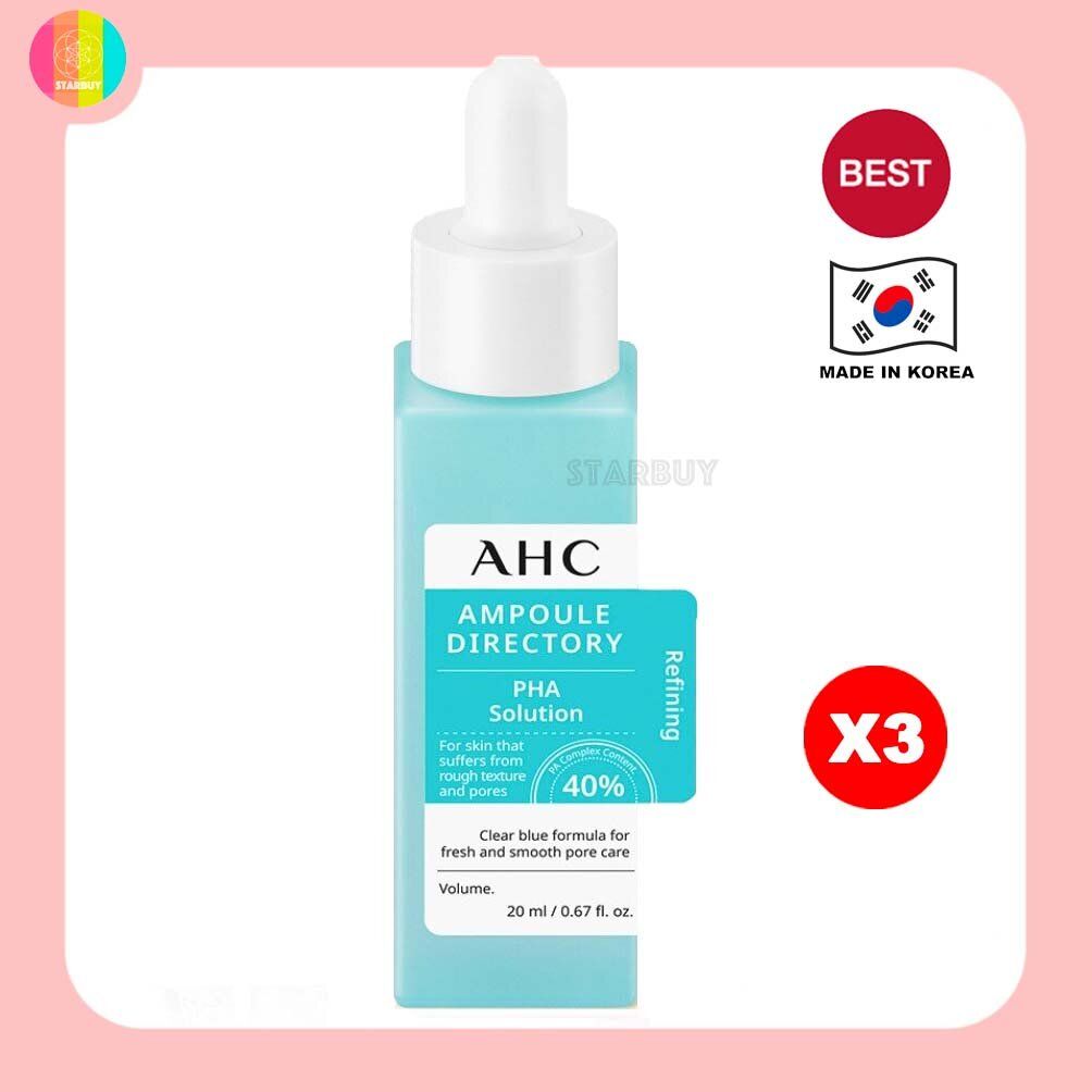 AHC | 【3支】果酸乳糖酸美白淡斑精華液 20ml (平行進口) PHA Solution Ampoule Directory Refining SerumAHC40%複合酸毛孔緊緻精華 ...