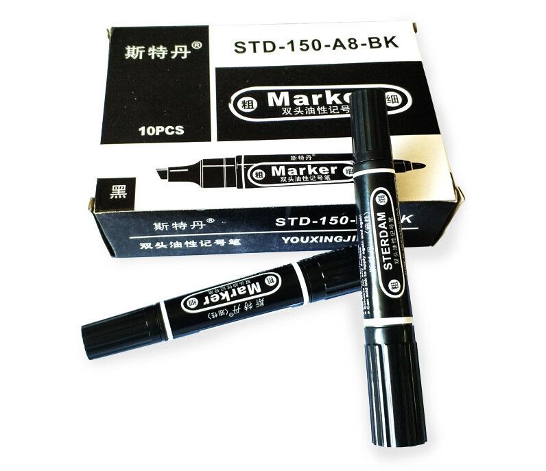 全城熱賣 | (Black) 1 Marker double-ended oil-based quick-drying marker pen ...