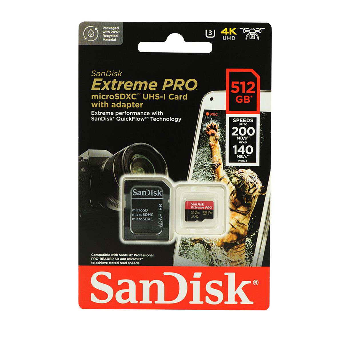 SanDisk | 512GB Extreme Pro UHS-I micro SDXC 記憶卡 200MB/s (SDSQXCD-512G ...