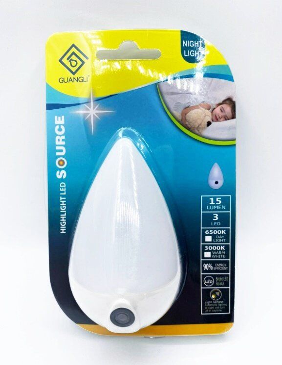 FIREWORM | Guangli A68 LED水滴傳感器插頭小夜燈 接觸式開關 床頭燈 照明燈 走廊燈 樓梯燈 廚房燈 客廳燈 浴室燈 | 顏色 : 白色(WH) | HKTVmall ...