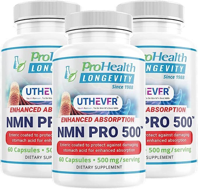 ProHealth | ProHealth Longevity, NMN Pro 500, 加強吸收, 250毫克, 60 粒膠囊 (1 樽 ...