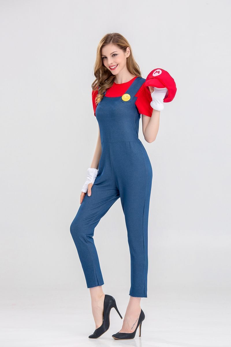 全城熱賣 | (Red L Code - Female) Halloween Costume Mario Female Game ...