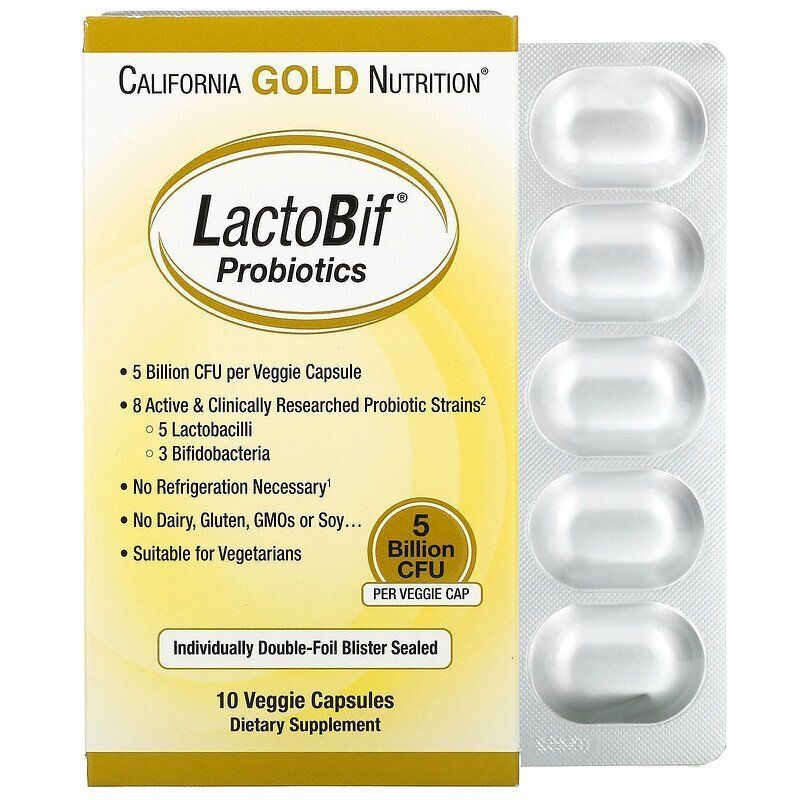 A1 | California Gold Nutrition, LactoBif 益生菌，50 億 CFU，10 粒素食膠囊 ...