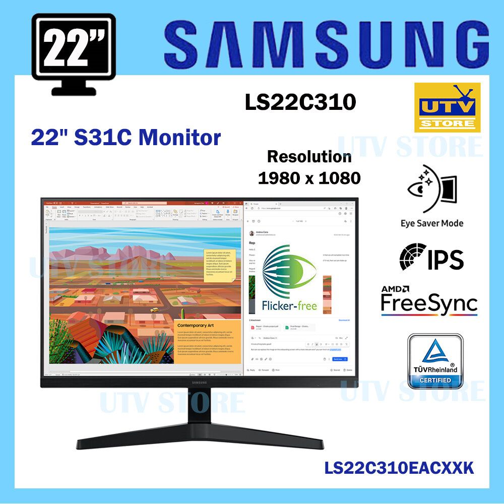 Samsung | LS22C310EA 22 IPS FHD 顯示器 LS22C310EACXXK | 屏幕尺寸 : 22吋 ...