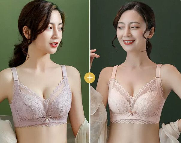全城熱賣 | 調整型無鋼圈文胸（淺紫+膚色【2件裝】34B =75B[透氣蕾絲]）#H46017172 | HKTVmall 香港最大網購平台